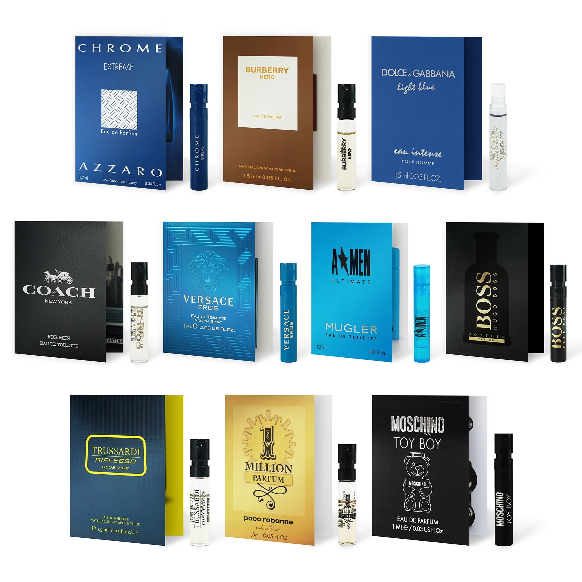 Cologne Samples for Men - 10 Designer Fragrance Brands - Walmart.com