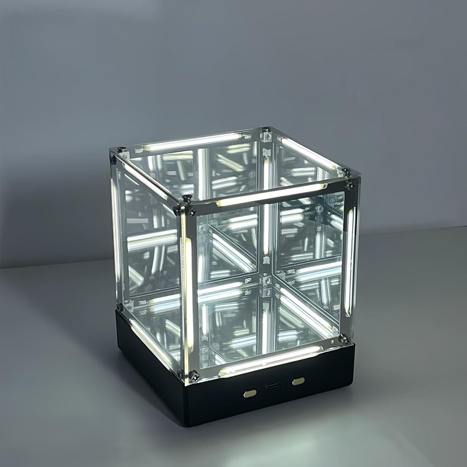 Infinite Space Abyss Lamp, 4d Infinity Mirror Cube Light, Rechargeable ...