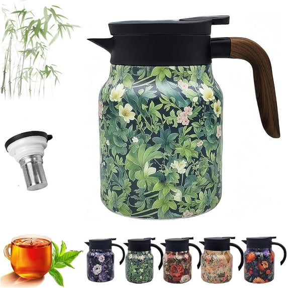 Infinite Tea Pot, Vintage Floral Pattern Tea – Built-In Infuser, 316 ...