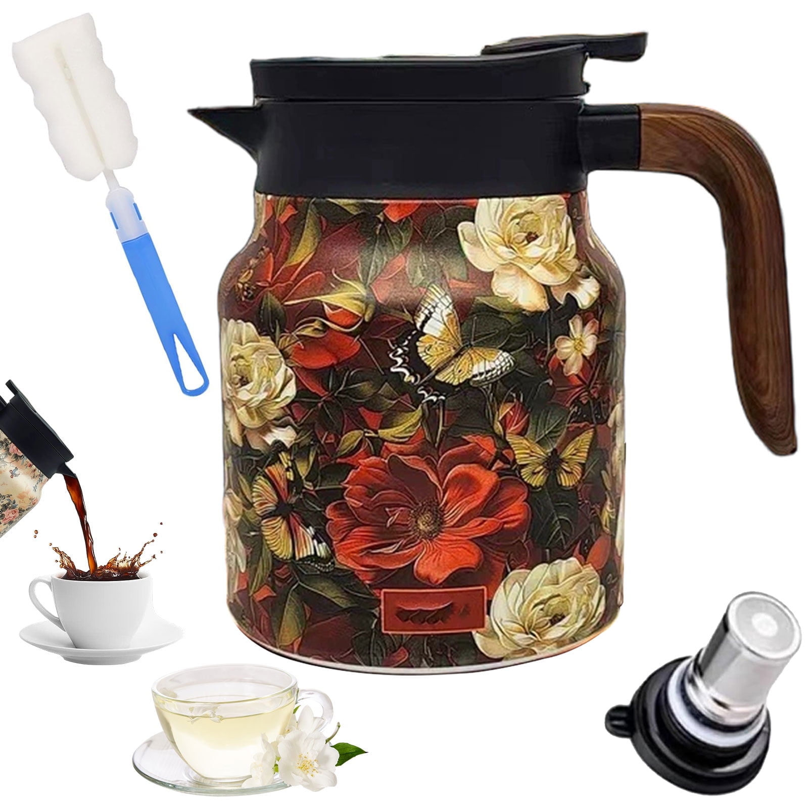 Infinite Teapot, Infinite Vintage Floral Pattern Teapot – Built-In ...