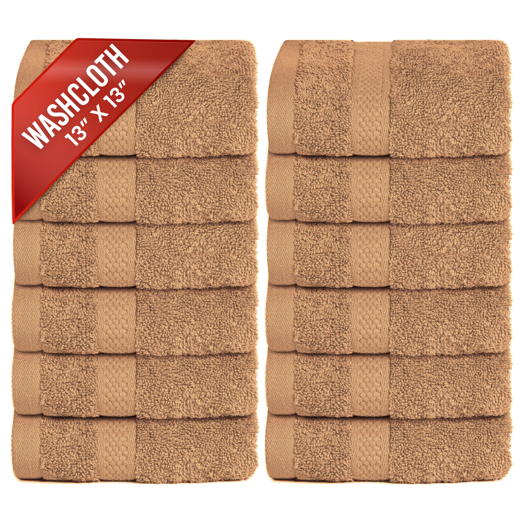 Infinitee Xclusives 12 Pack Premium Sand soft Wash Cloths and Face ...