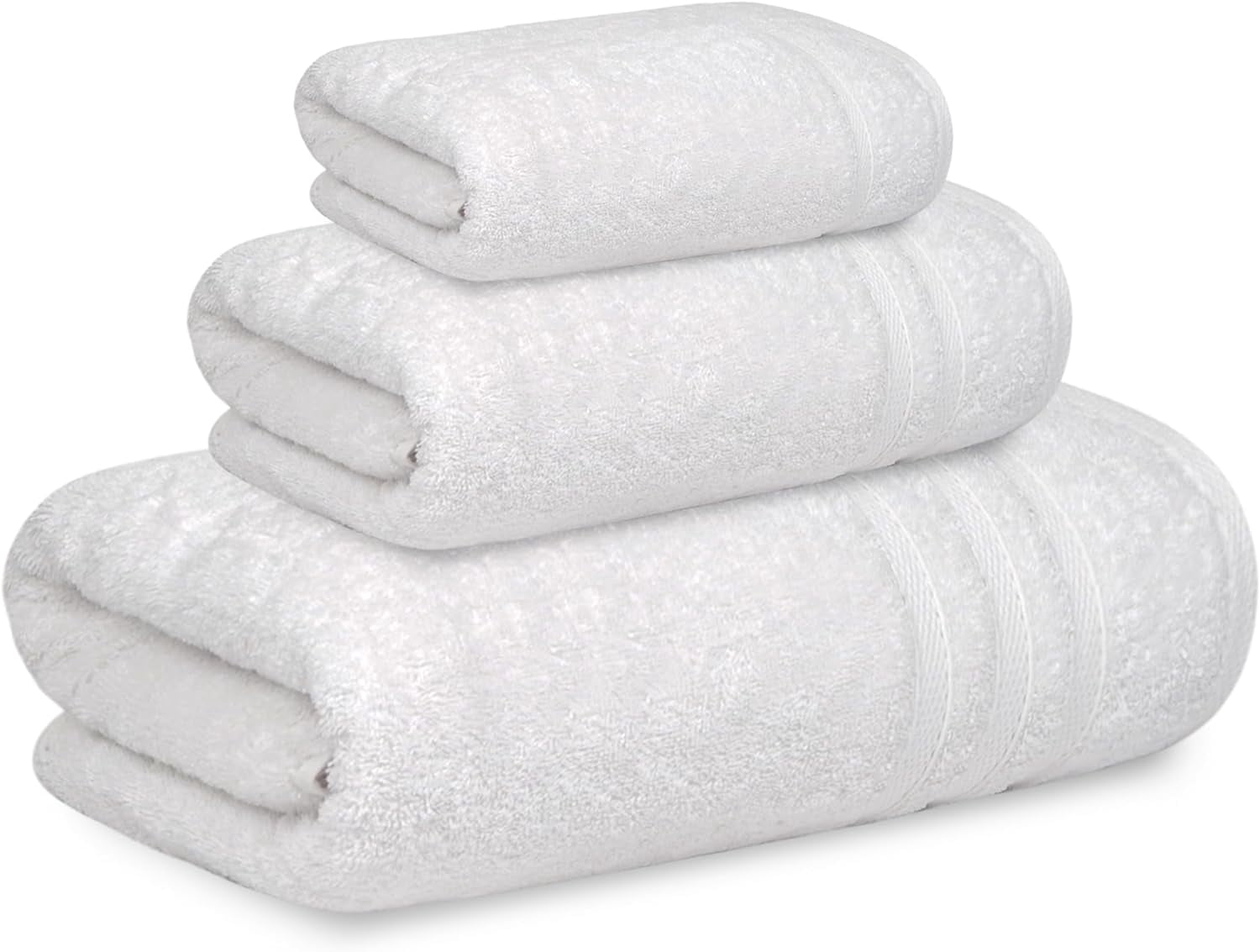 Infinitee Xclusives 3-Piece White Bath Towel Set - Turkish Cotton - 1 ...