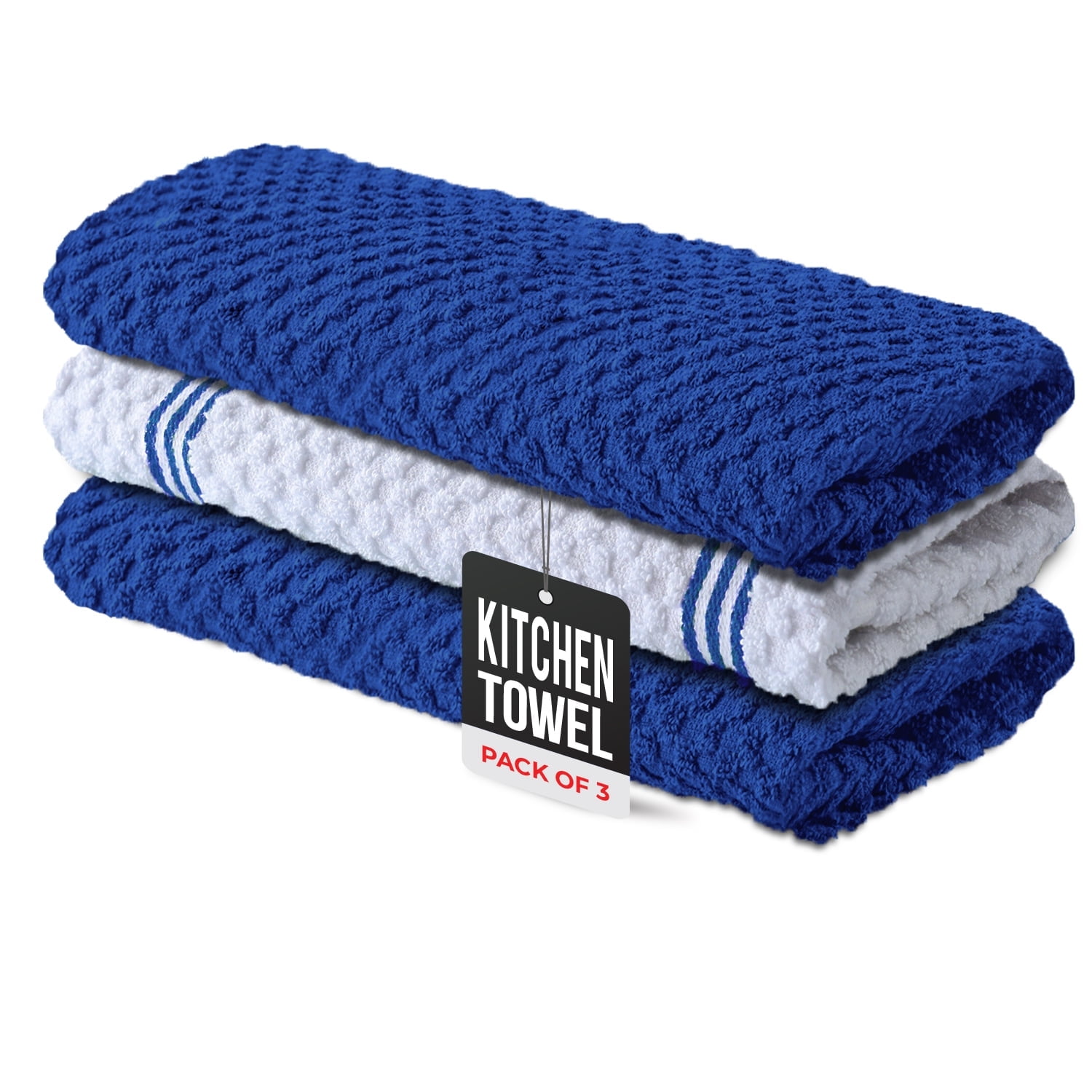 Infinitee Xclusives Blue Kitchen Towel Pack of 3 - 100% Cotton - 15x25 ...