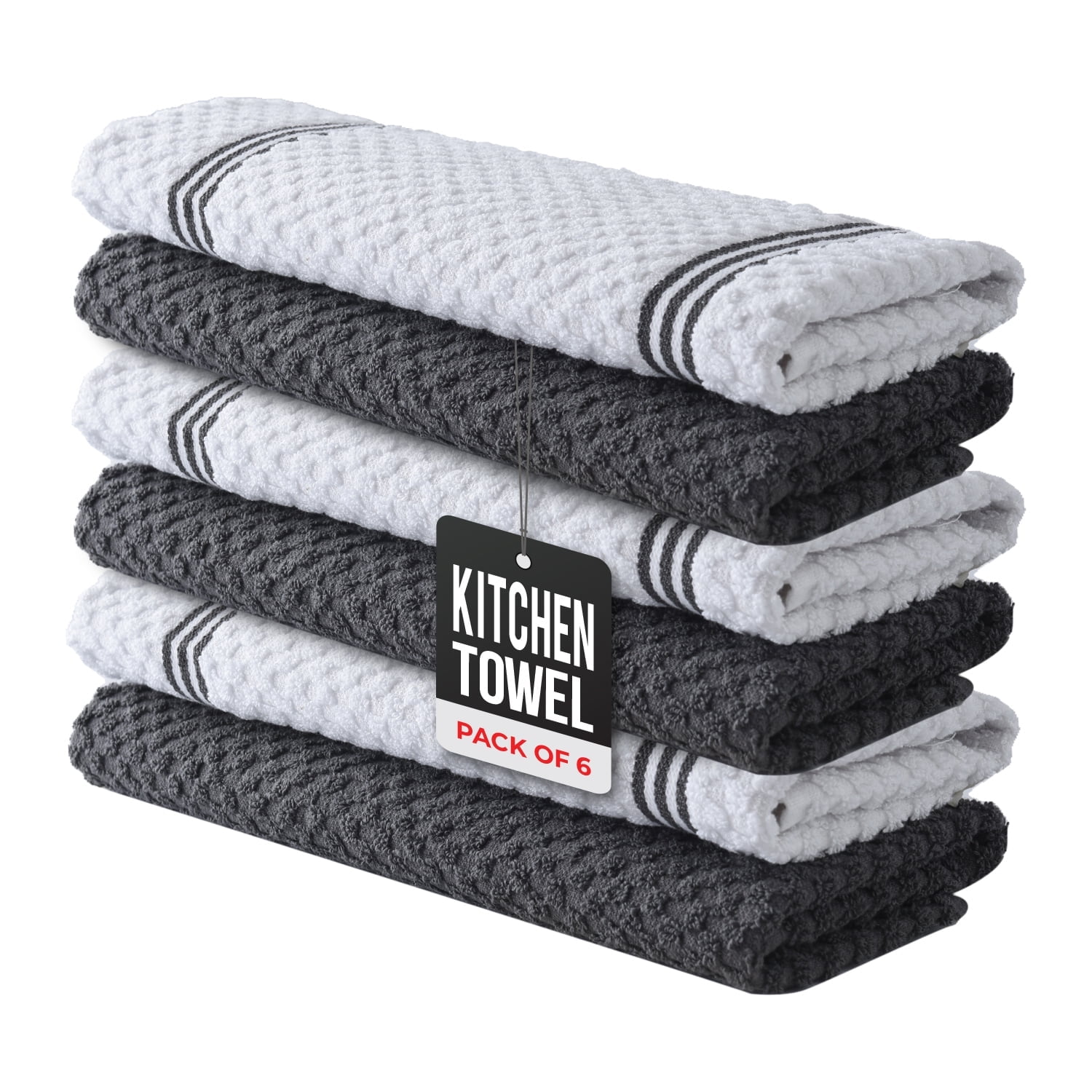 Infinitee Xclusives 100% Cotton Terry Dishcloth - Gray Kitchen Towel ...