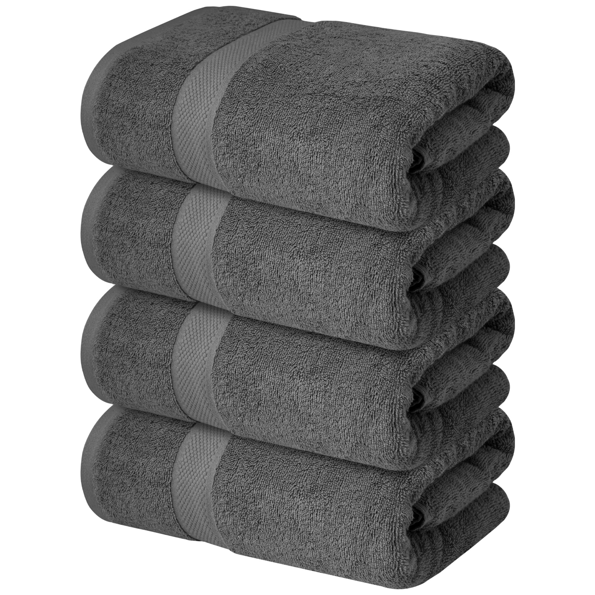 Infinitee Xclusives Premium Bath Towels Set Pack Of 4 100 Ring Spun Cotton Towels Dark Grey