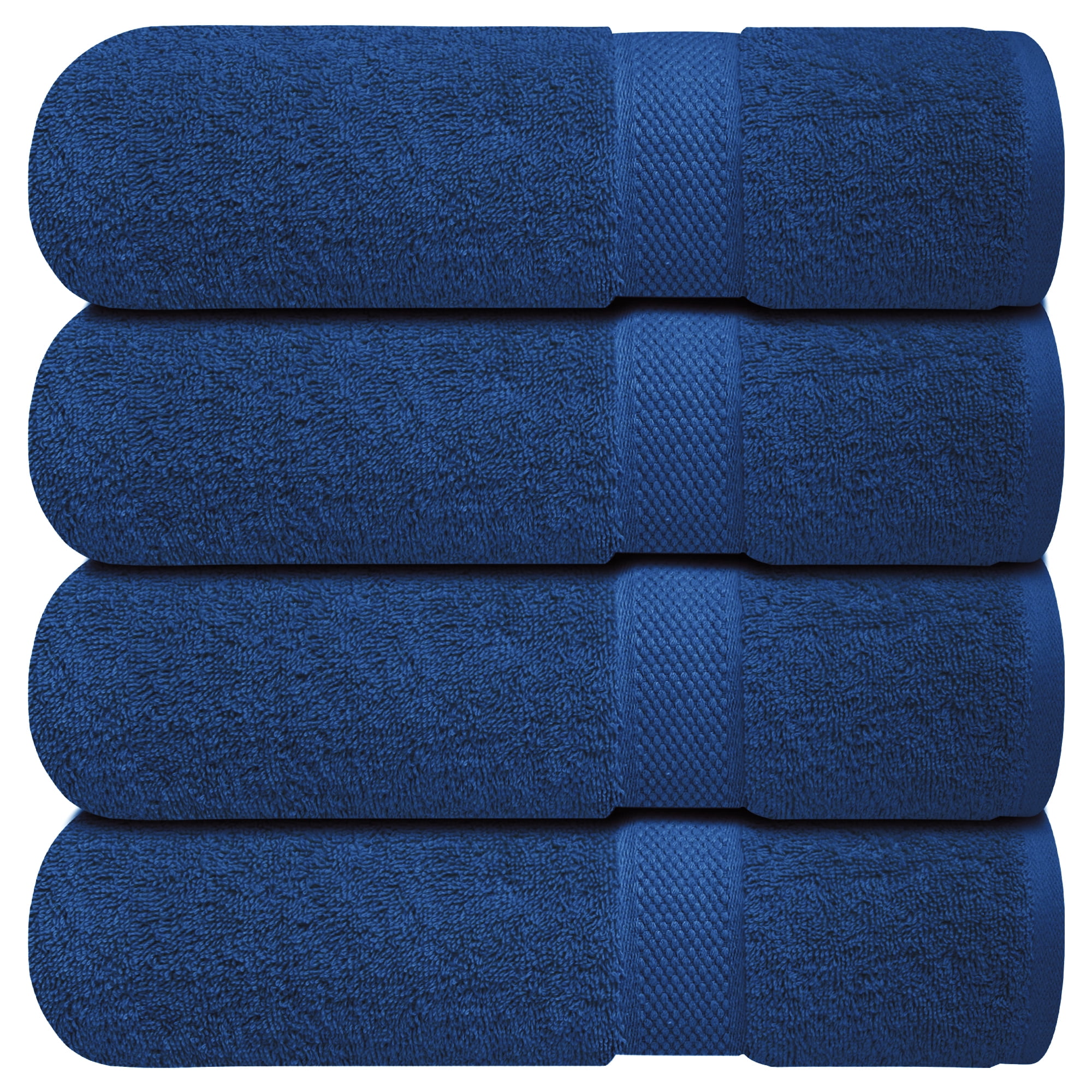 Infinitee Xclusives Premium Navy Blue Bath Towels - Pack of 4 - 27 x 54 ...