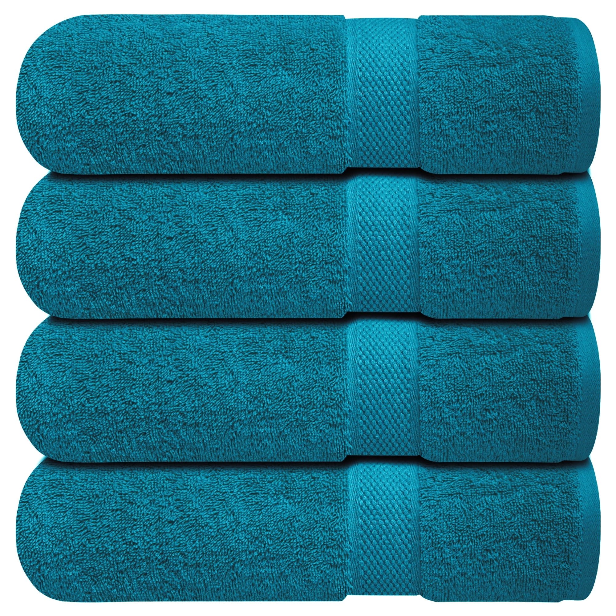 Infinitee Xclusives Premium Teal Bath Towels - Pack of 4 - 27 x 54 ...