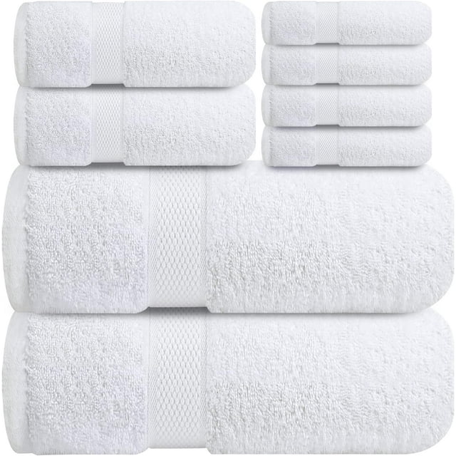 Infinitee Xclusives Premium White Bath Towel Set - [Pack of 8] - 2 Bath ...