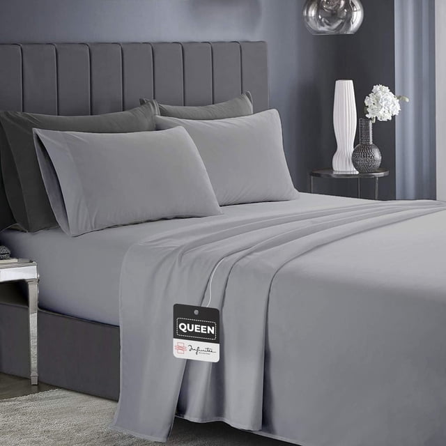 Infinitee Xclusives Queen Sheet Set of 4, 16-inch Deep Pocket ...