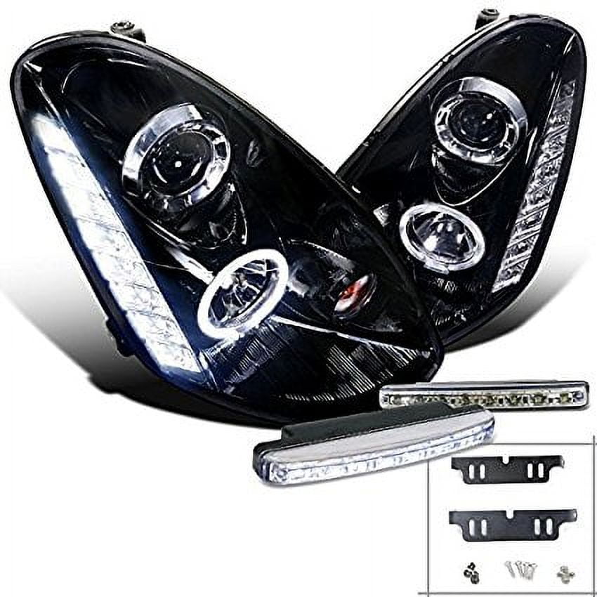 Infiniti G35 Glossy Black Halo SMD LED Projector Headlights+8-LED DRL ...