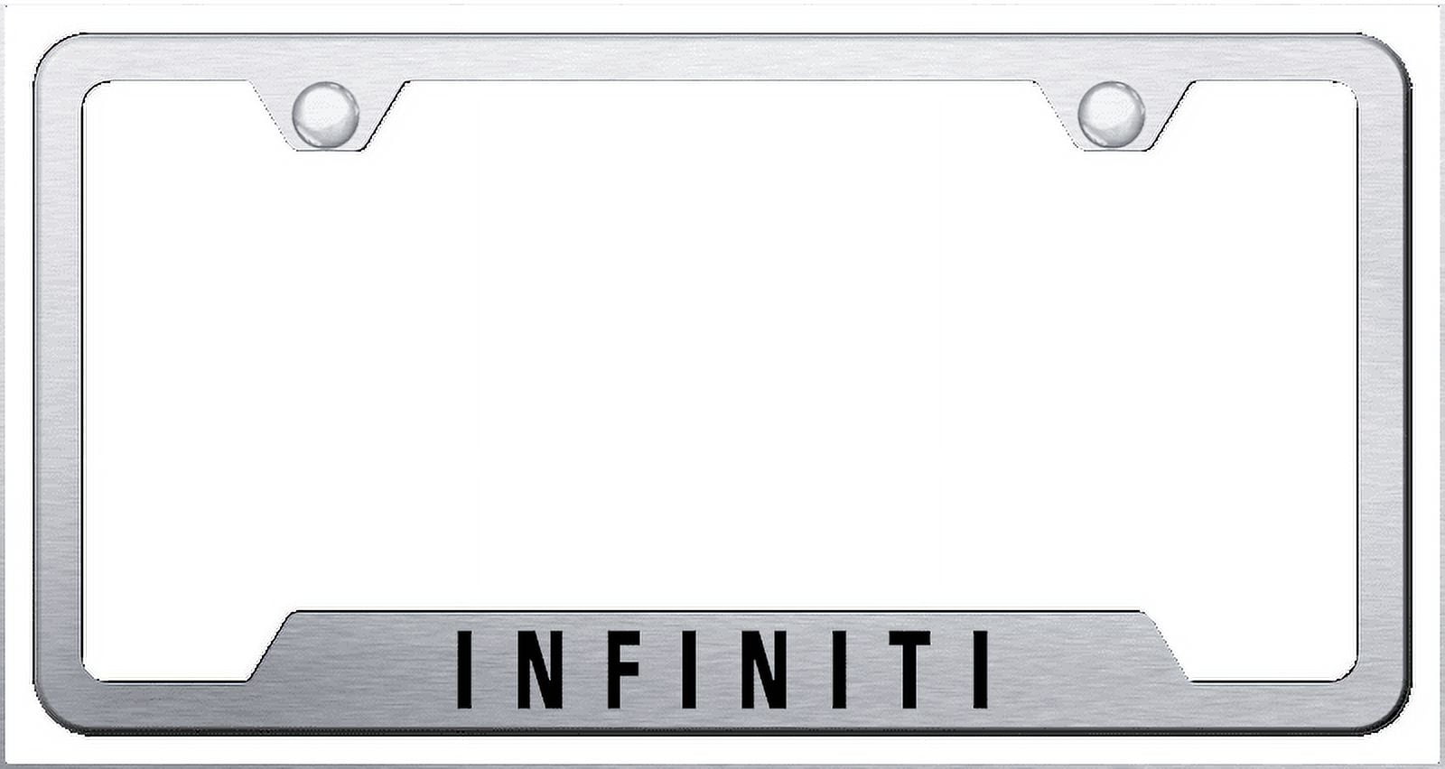 Infiniti Laser Etched Logo Cut-Out License Plate Frame (Brushed Chrome ...