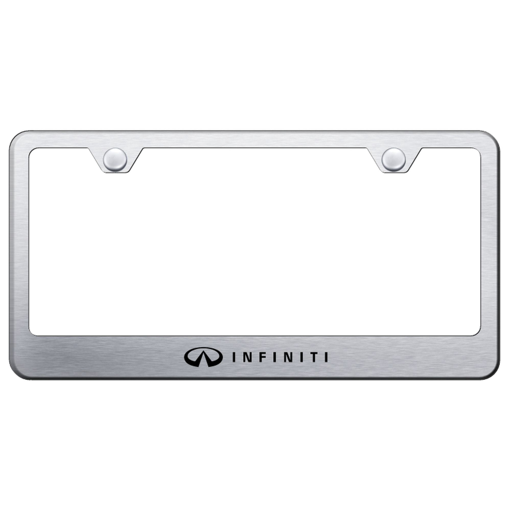 Infiniti Laser Etched Logo Stainless Steel License Plate Frame (Brushed ...