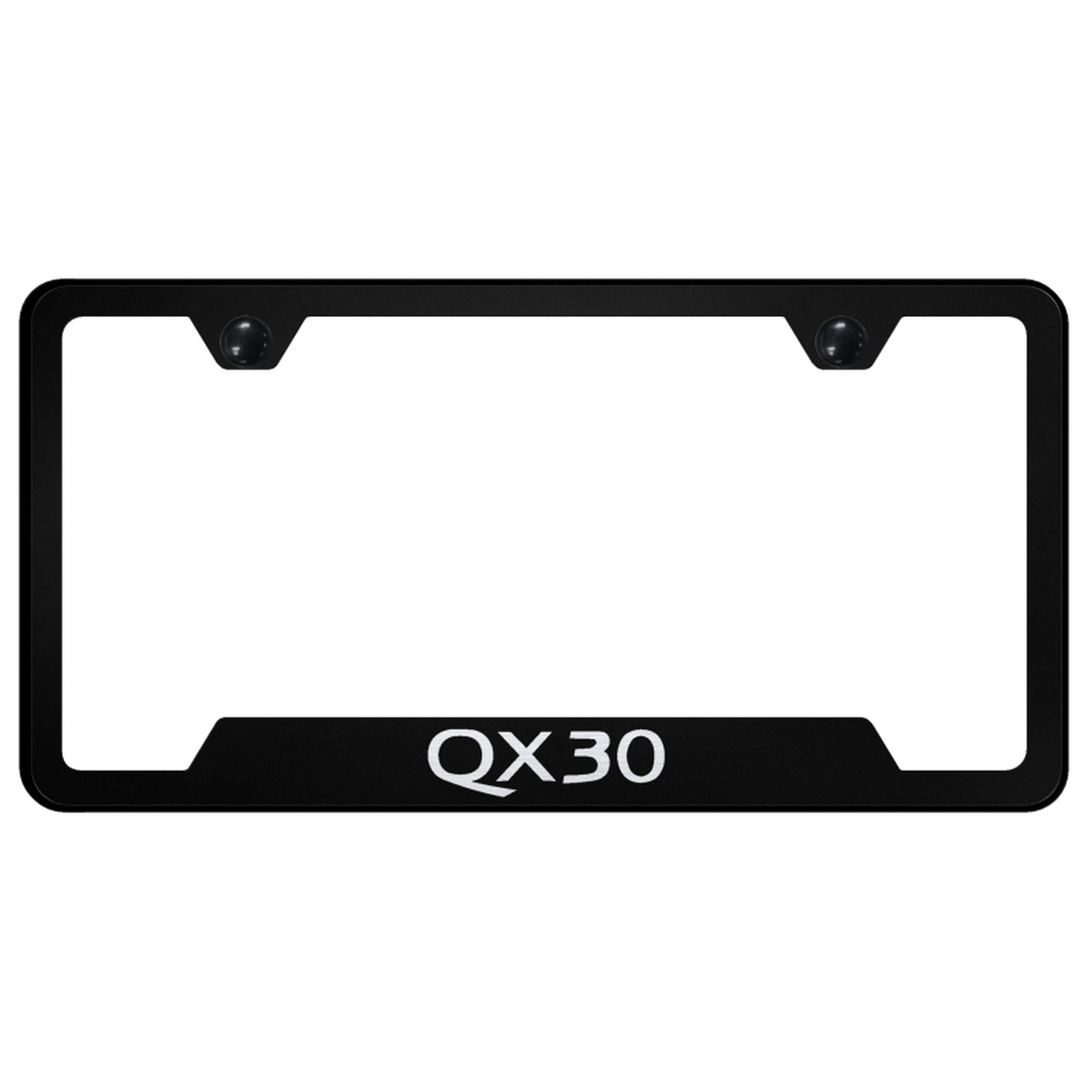 Infiniti QX30 Laser Etched Logo Cut-Out License Plate Frame (Black ...