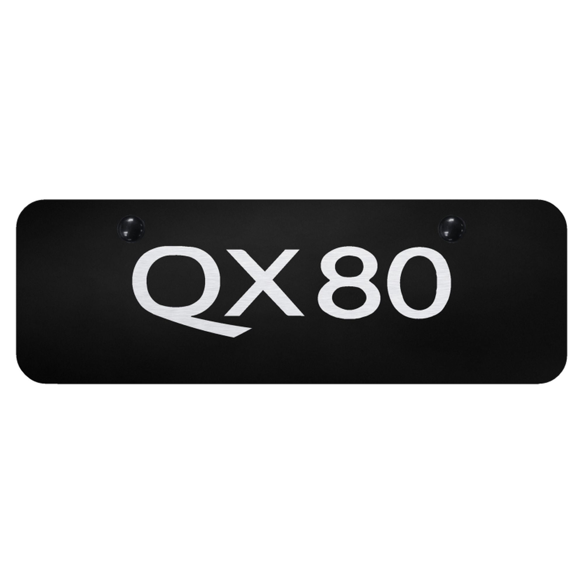 Infiniti QX80 Laser Etched Logo Mini License Plate (Chrome on Black ...