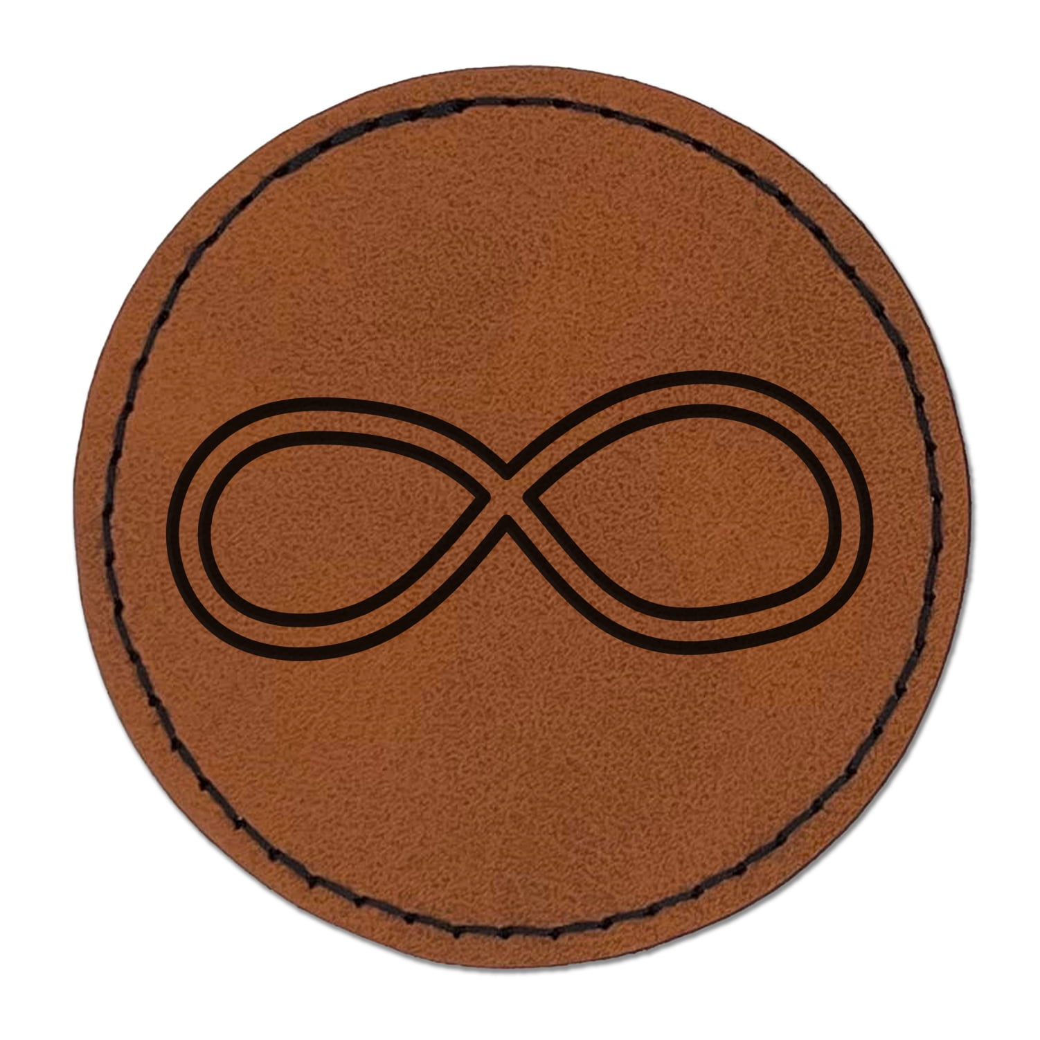 Infiniti Symbol Sketch Outline 2.5" Faux Leather Round Engraved Iron-On ...