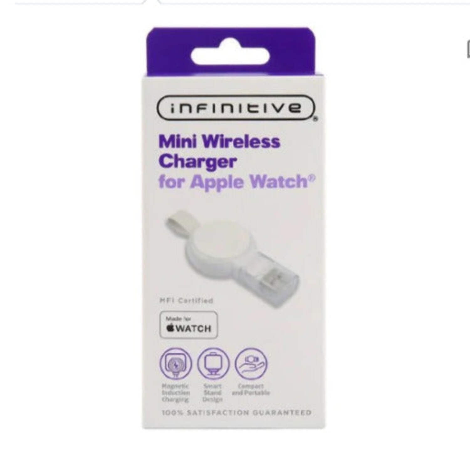 Infinitive Mini Wireless Charger for Apple Watch - White - Walmart.com