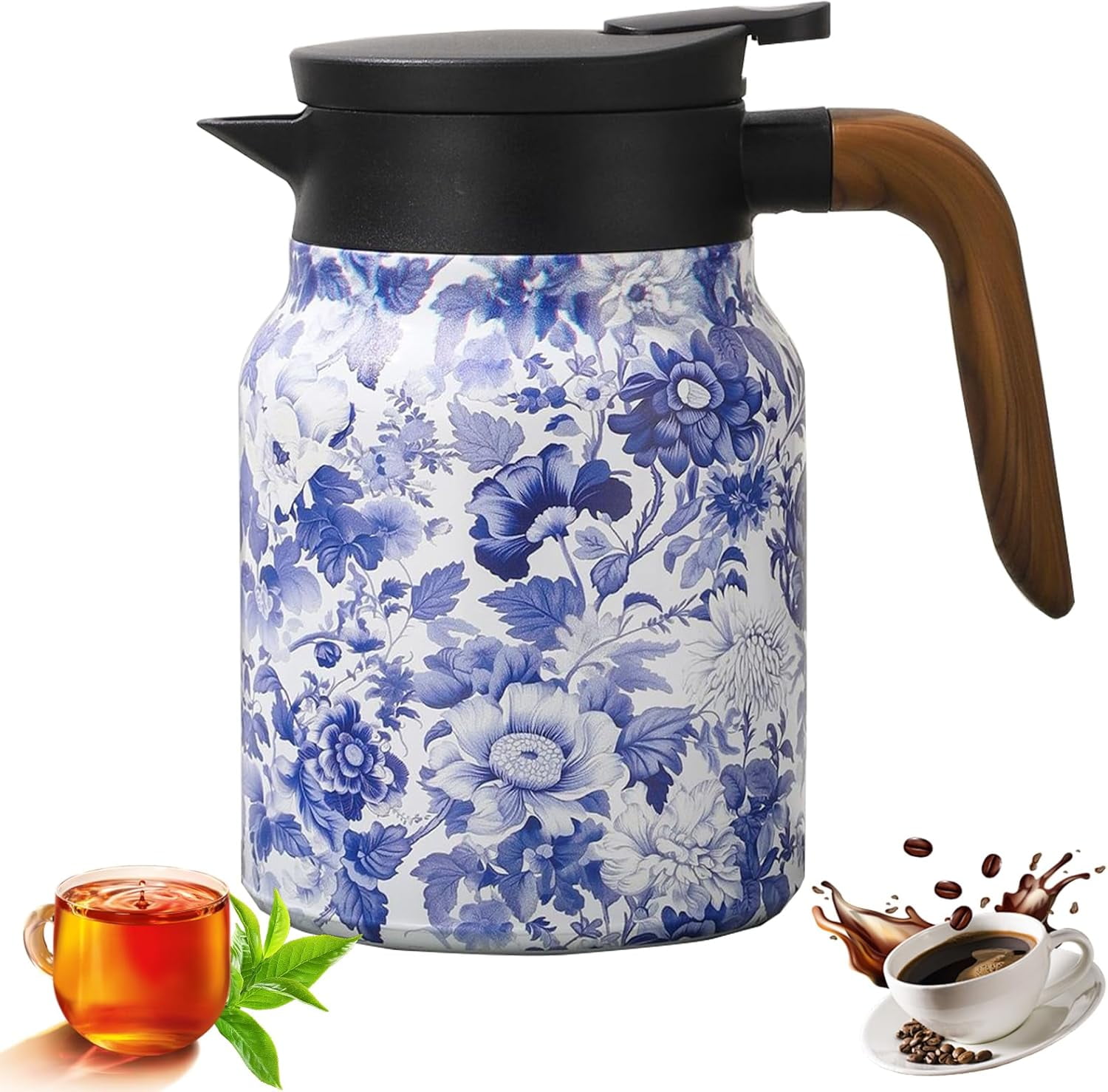 Infinitne Vintage Floral Tea Pot with Built-In Infuser - Stainless ...