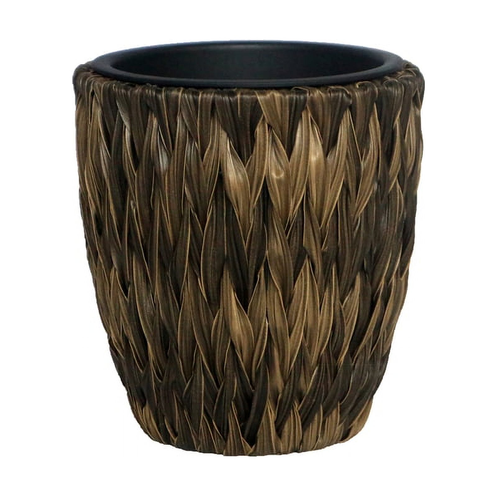 Infinity 11" Round Brown Plastic Twisted Banana Leaf Planter - Walmart.com