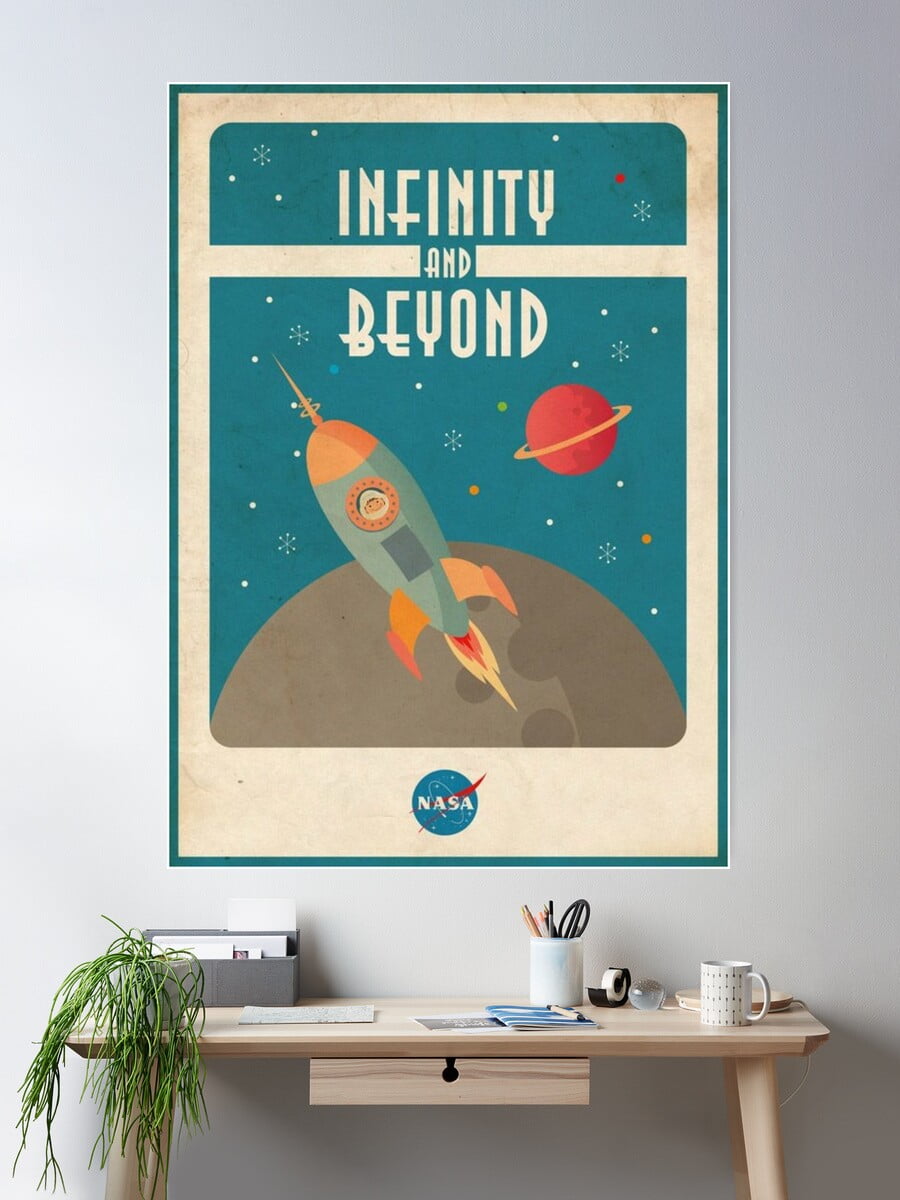 Infinity And Beyond Vintage Old Retro Grubby Poster Space Age Poster ...