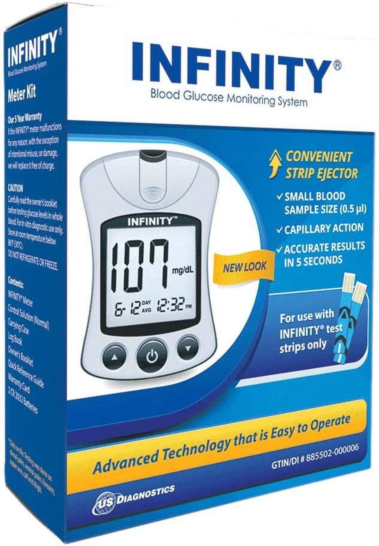Infinity Automatic Coding Blood Glucose Monitoring Strips Ejector System HSA/FSA Eligible ...