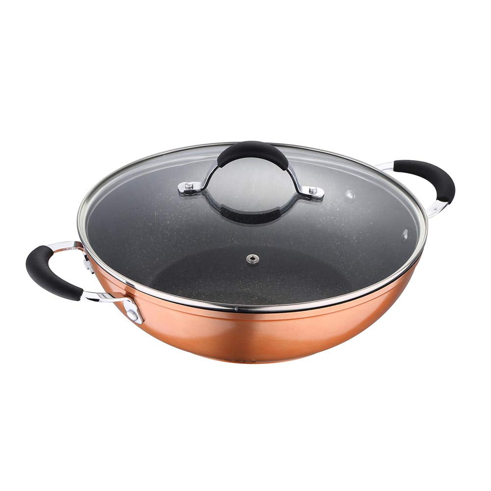 Infinity Chefs Forged Aluminium Non-stick Kadai With Glass Lid 28 Cm, 4 ...