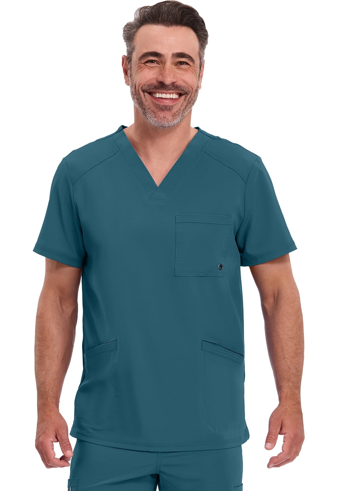 Infinity Cherokee V- Neck Men's Scrub Top with Rib Knit Back Panels ...
