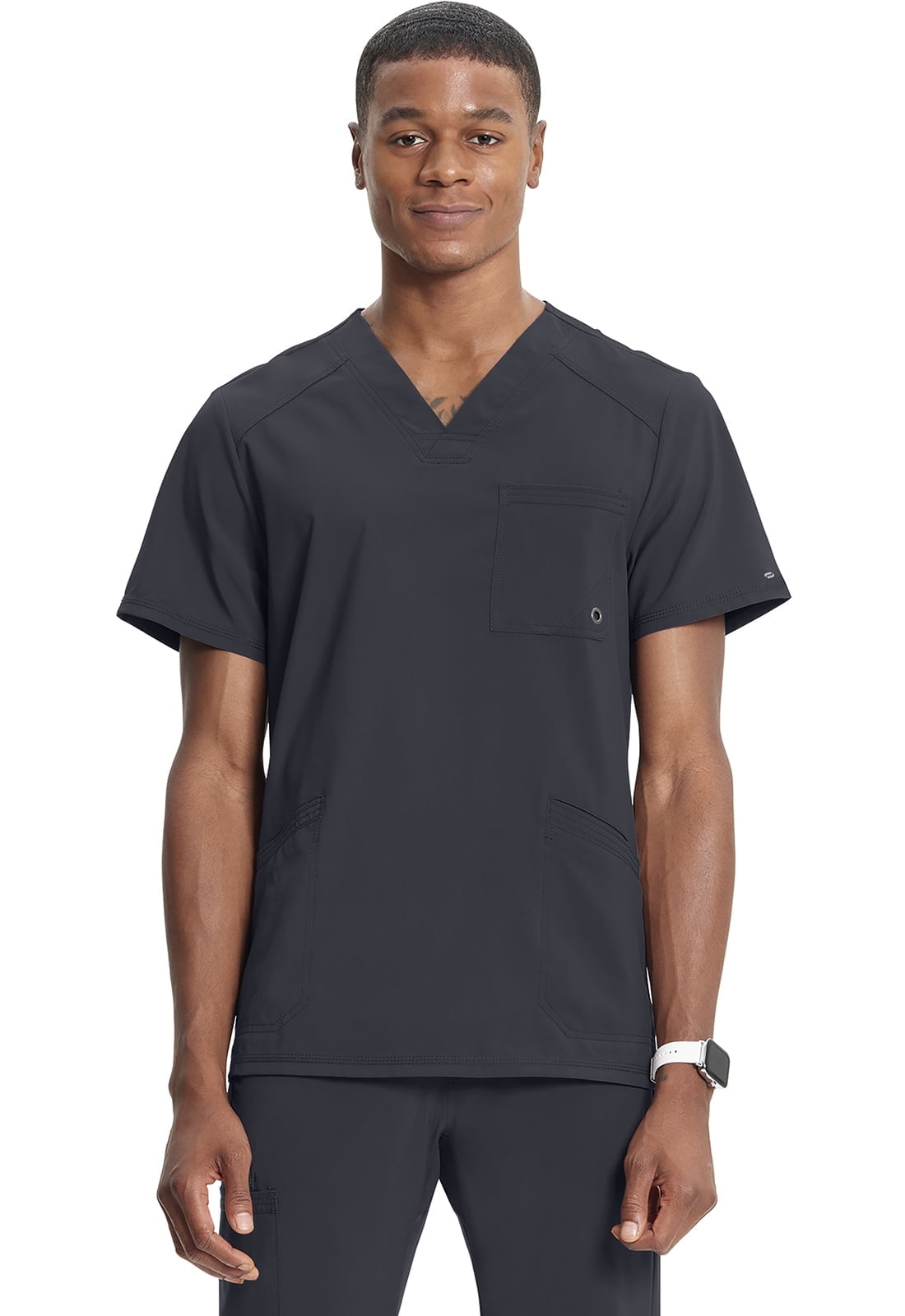 Infinity Cherokee V- Neck Men's Scrub Top with Rib Knit Back Panels ...