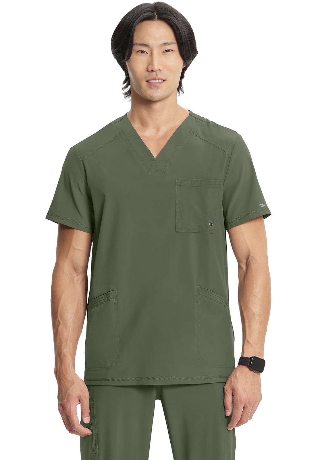 Infinity Cherokee V- Neck Men's Scrub Top with Rib Knit Back Panels ...