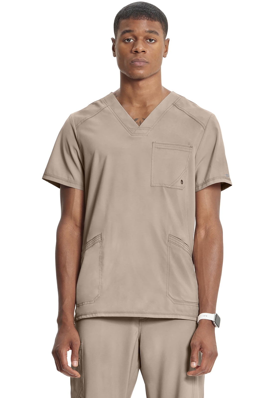Infinity Cherokee V- Neck Men's Scrub Top with Rib Knit Back Panels ...