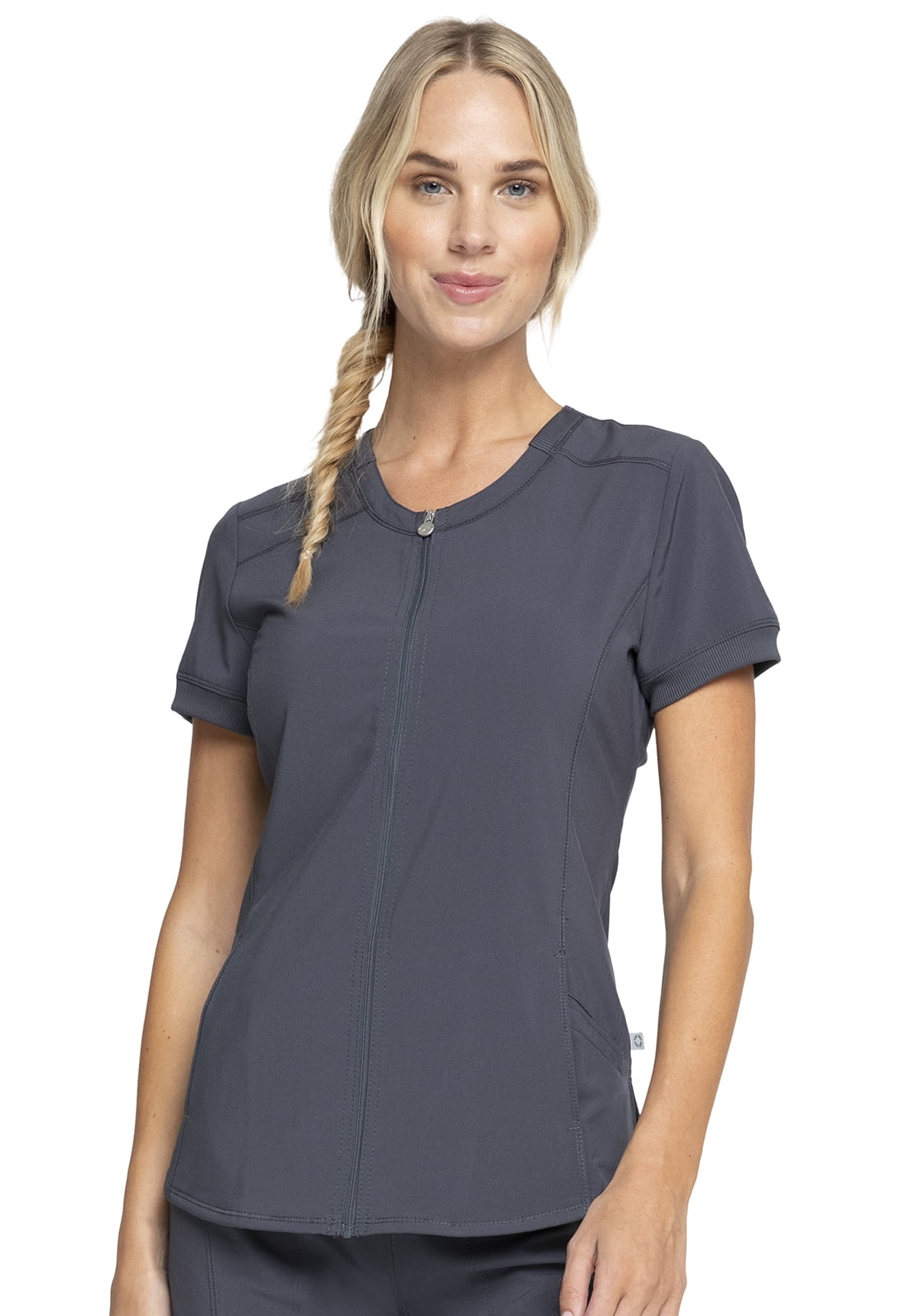 Infinity Cherokee Women Nurse Scrubs Top Zip Front V-Neck CK810A - Walmart.com