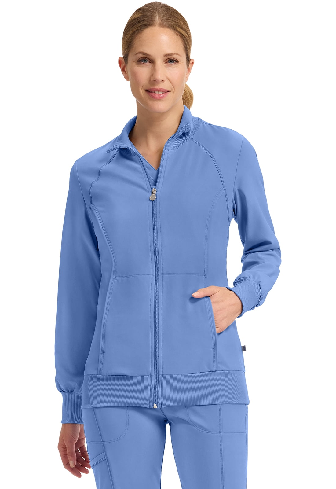 Infinity Cherokee Zip Front Scrub Jackets for Women, 4-Way Stretch ...