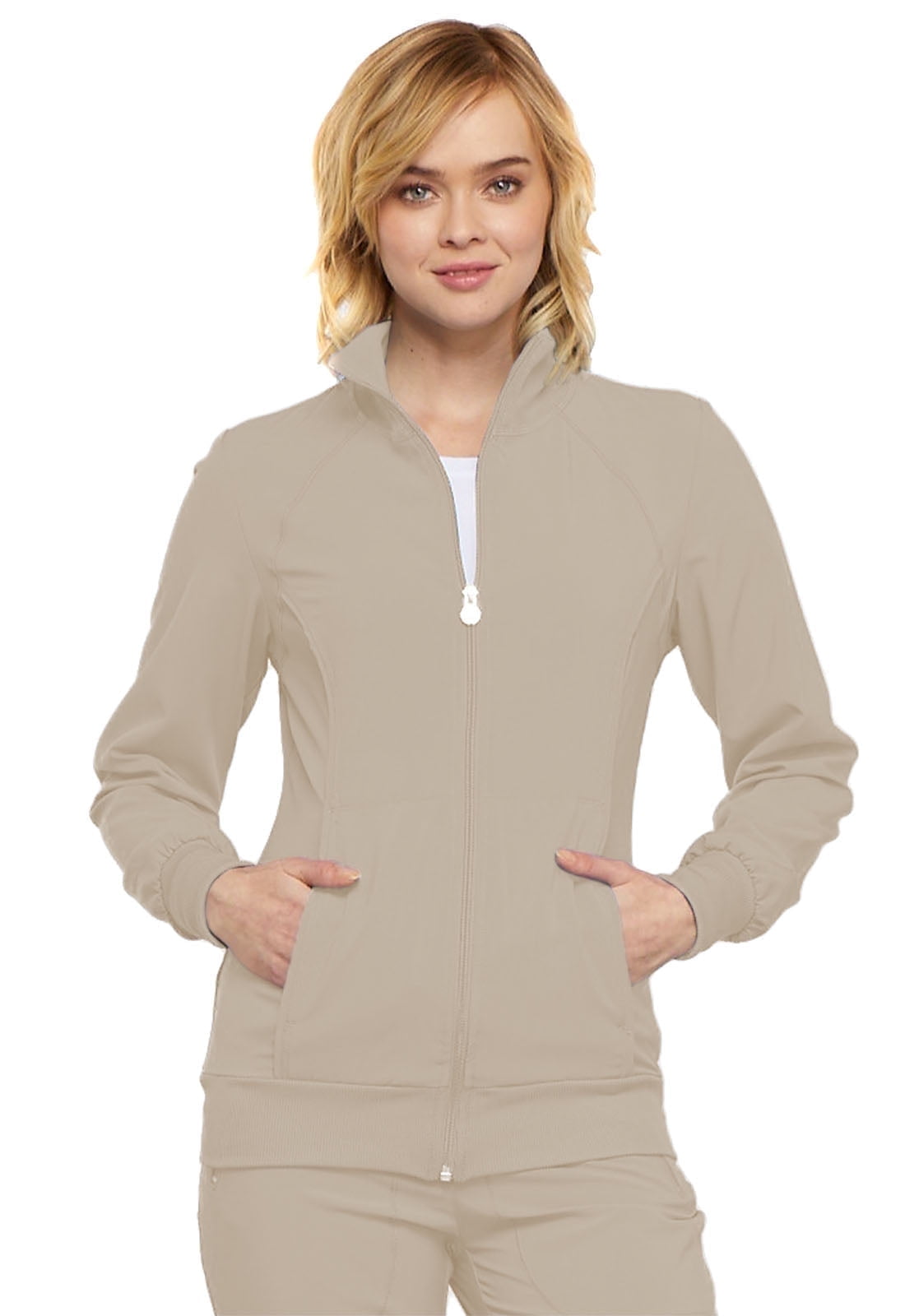 Infinity Cherokee Zip Front Scrub Jackets for Women, 4-Way Stretch ...