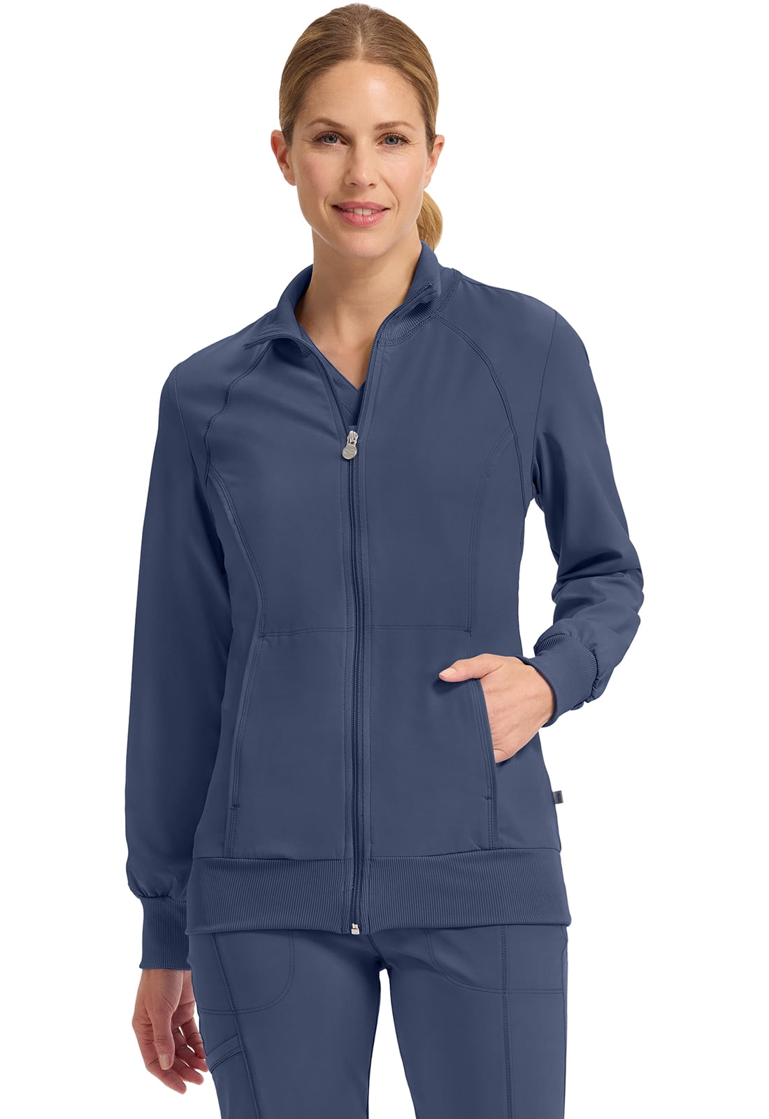 Infinity Cherokee Zip Front Scrub Jackets for Women, 4-Way Stretch ...