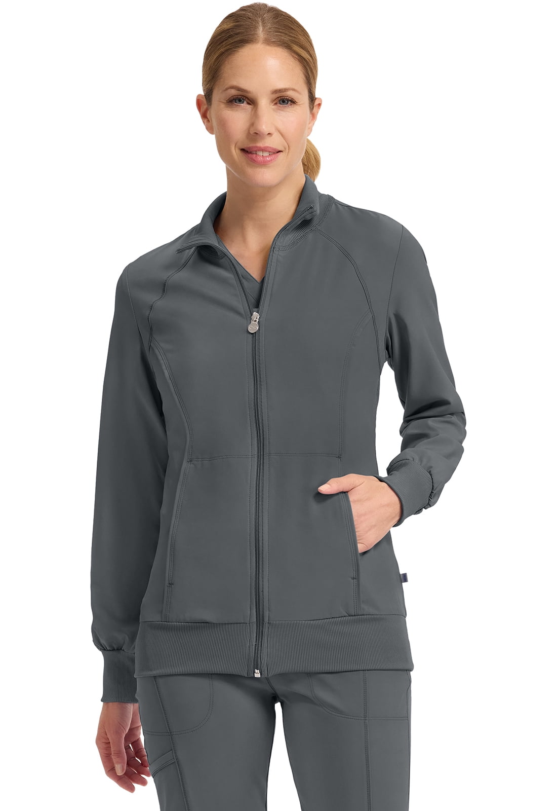 Infinity Cherokee Zip Front Scrub Jackets for Women, 4-Way Stretch ...