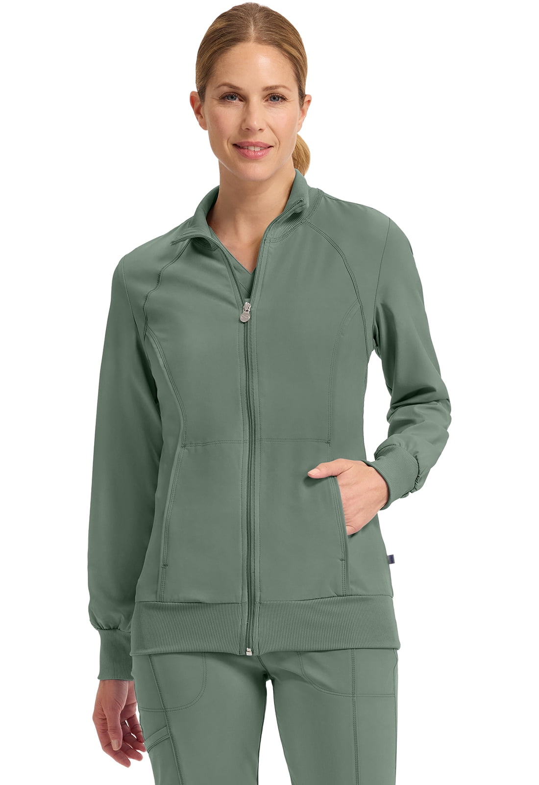 Infinity Cherokee Zip Front Scrub Jackets for Women, 4-Way Stretch ...