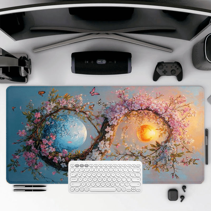 Infinity Cherry Blossom Mouse Pad 35.4 x 15.8 inches Rubber Desk Mat ...
