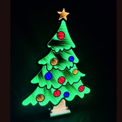 Infinity Christmas Tree with Ornaments Light - Walmart.com