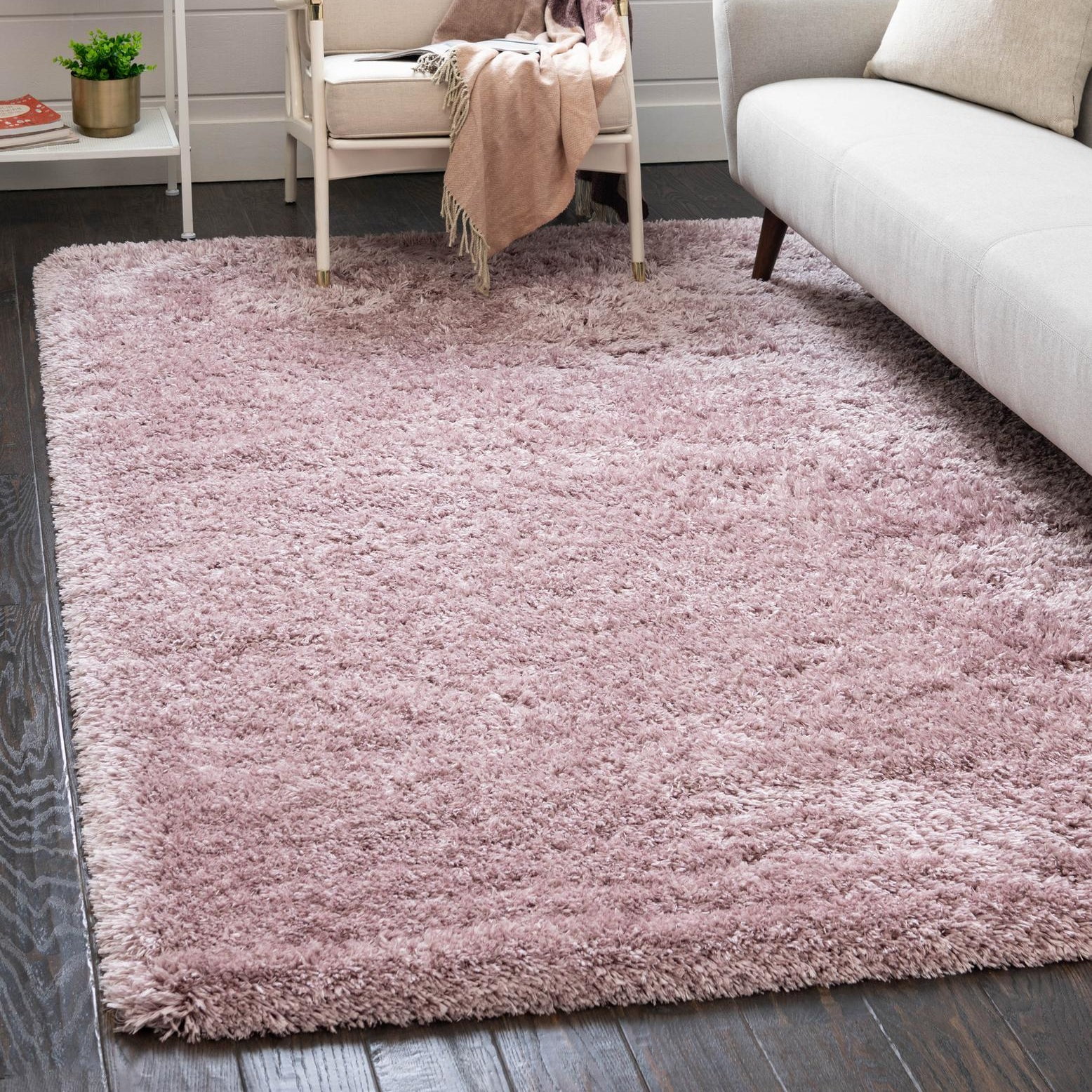 Infinity Collection Solid Shag Area Rug by Rugs.com ‚Äì Lavender 6' x 9 ...