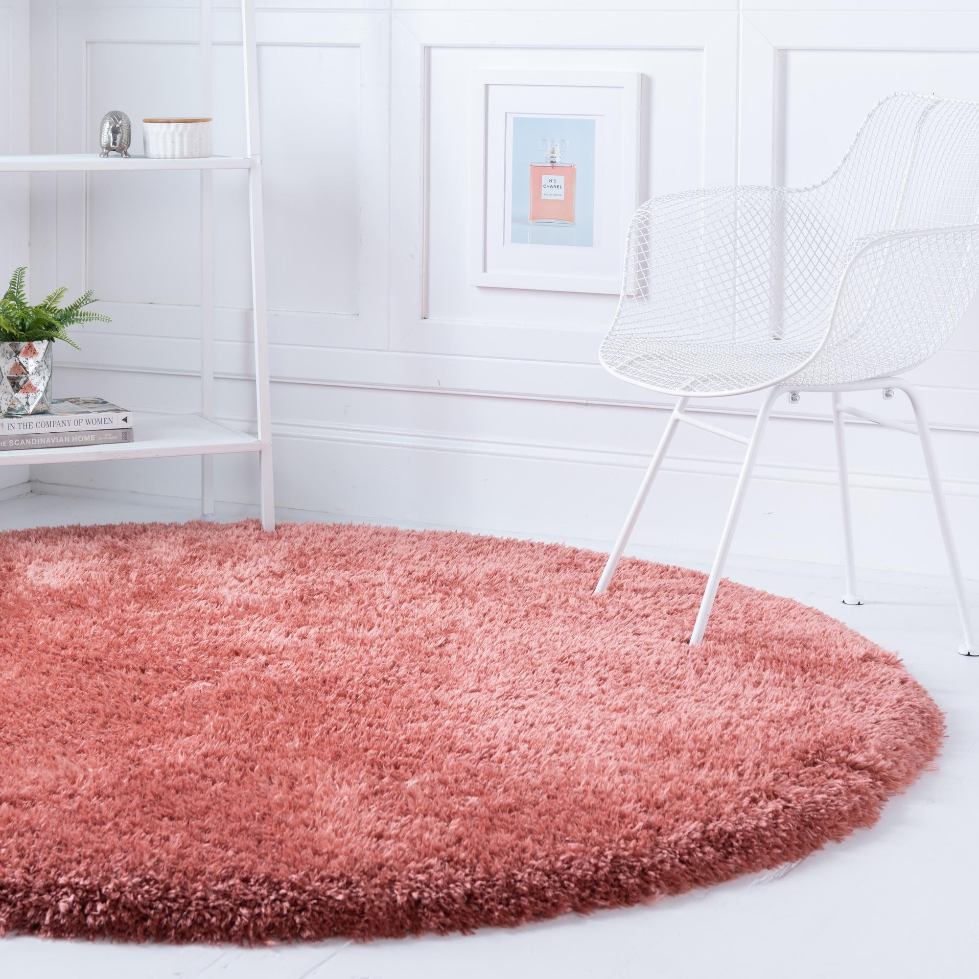 Infinity Collection Solid Shag Round Rug by Rugs.com ‚Äì Rose 3' 3 ...