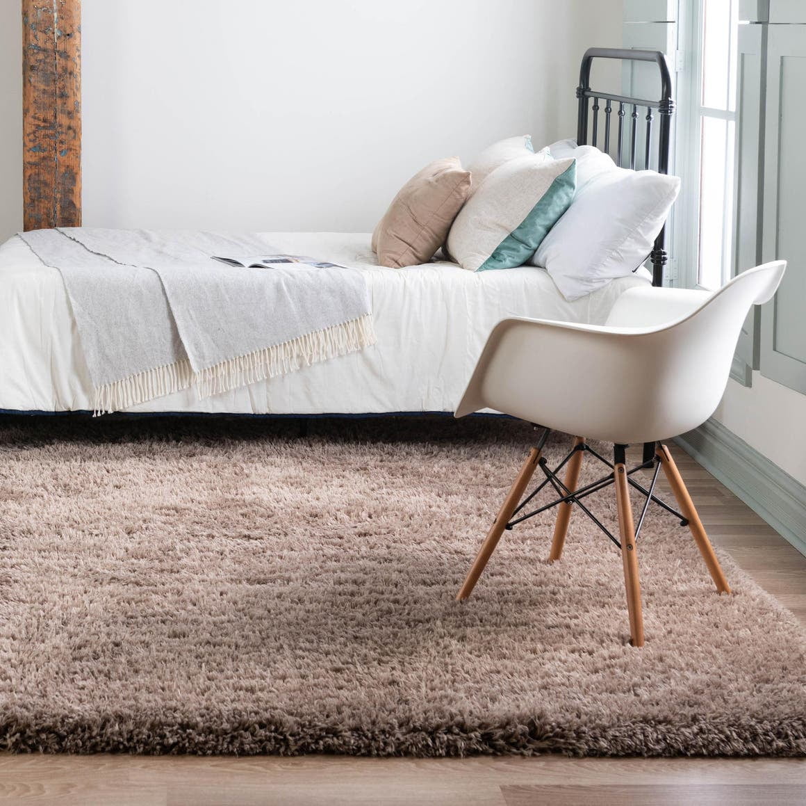 Infinity Collection Solid Shag Square Rug by Rugs.com ‚Äì Khaki 8 ...