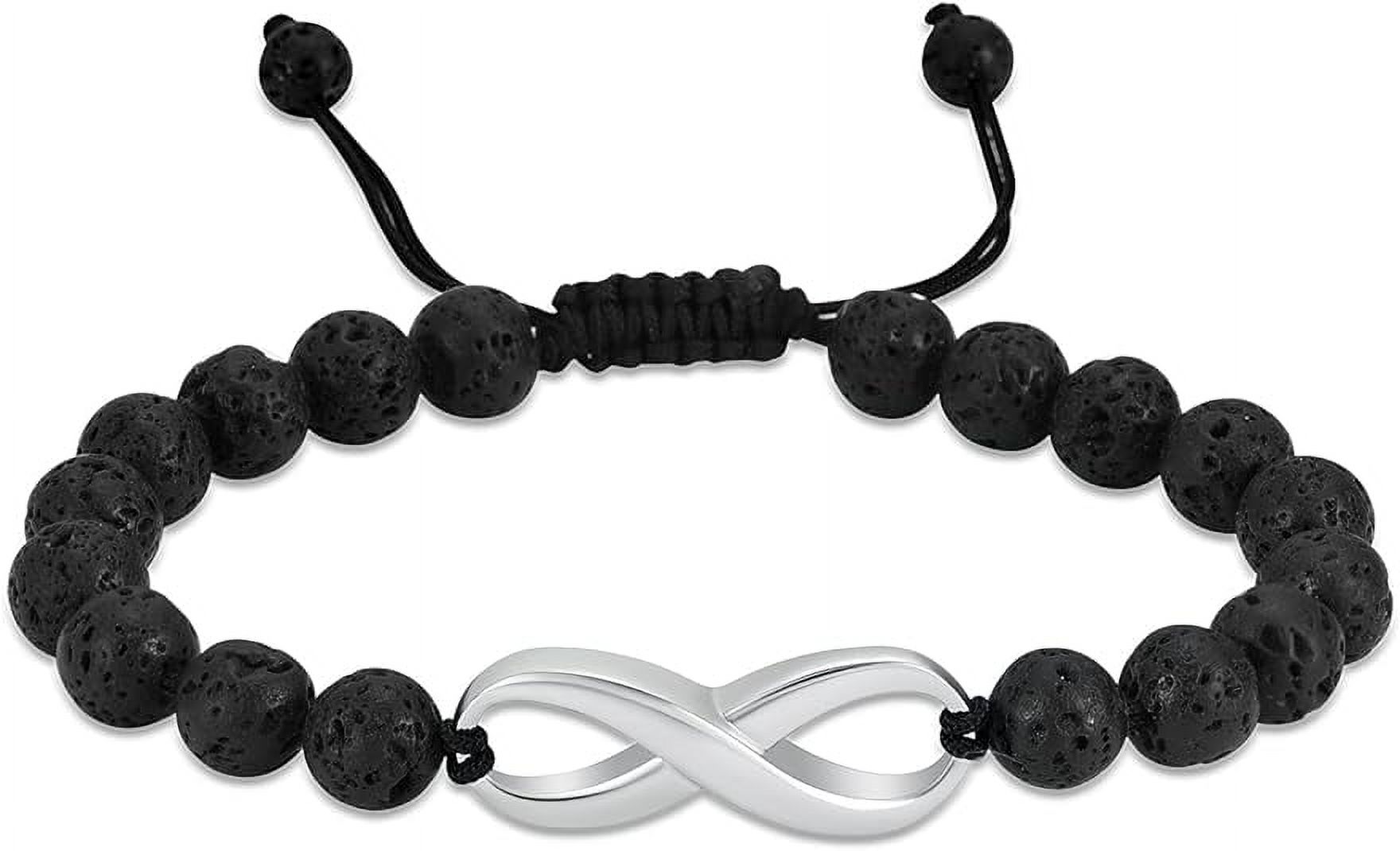Infinity Cremation Urn Bracelet for Ashes - Stainless Steel Lava Stone ...