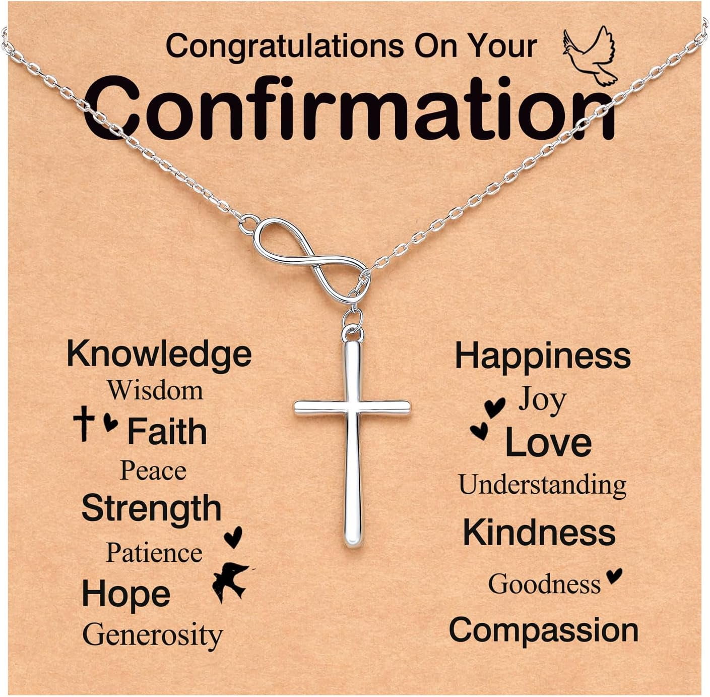 Infinity Cross Necklace, Confirmation Gifts, Catholic Christian ...