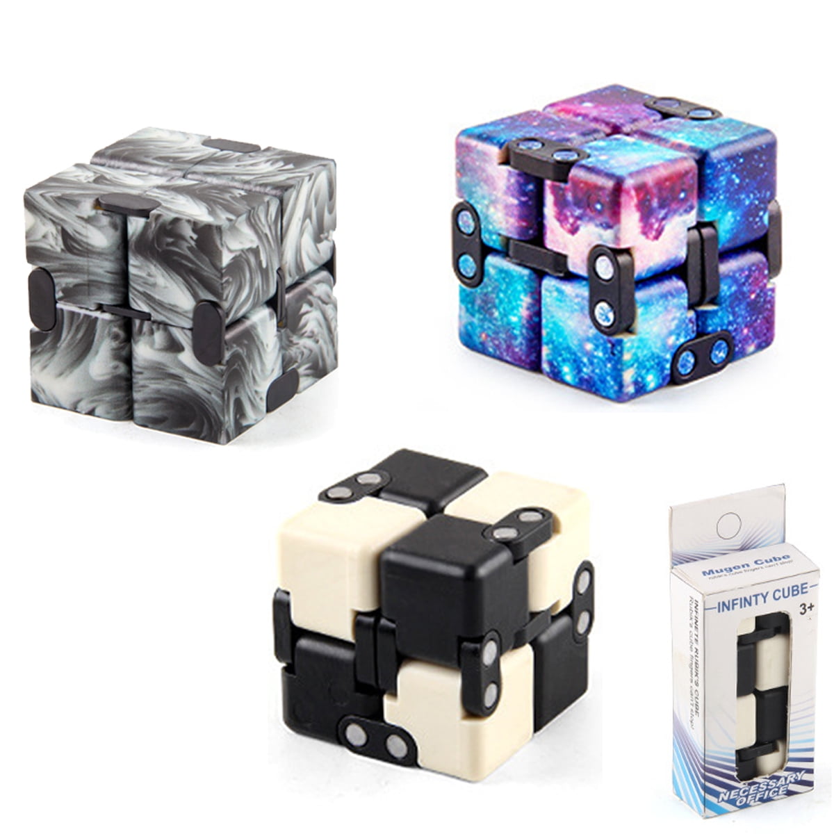 Infinity Cube 3 Pack Fidget Cube Toy Stress Anxiety Hand-Held Magic ...