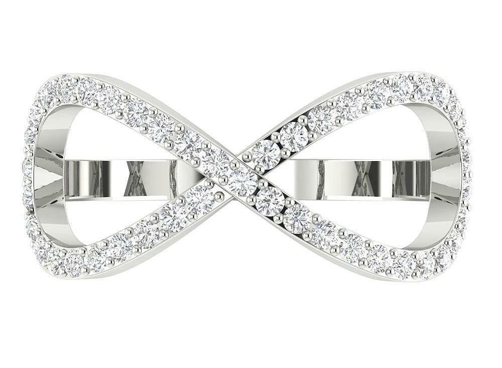 Infinity Diamond Ring, Pave Set Diamond Engagement Ring, Wedding Anniversary Ring, 1.6 Ct ...