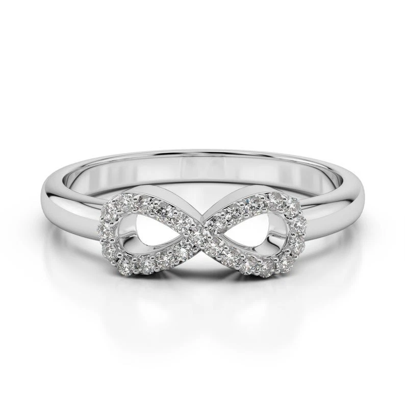 Infinity Diamond Wedding Ring, 1.4 CT Round Brilliant Cut Simulated Diamond, Gorgeous 8 Style ...