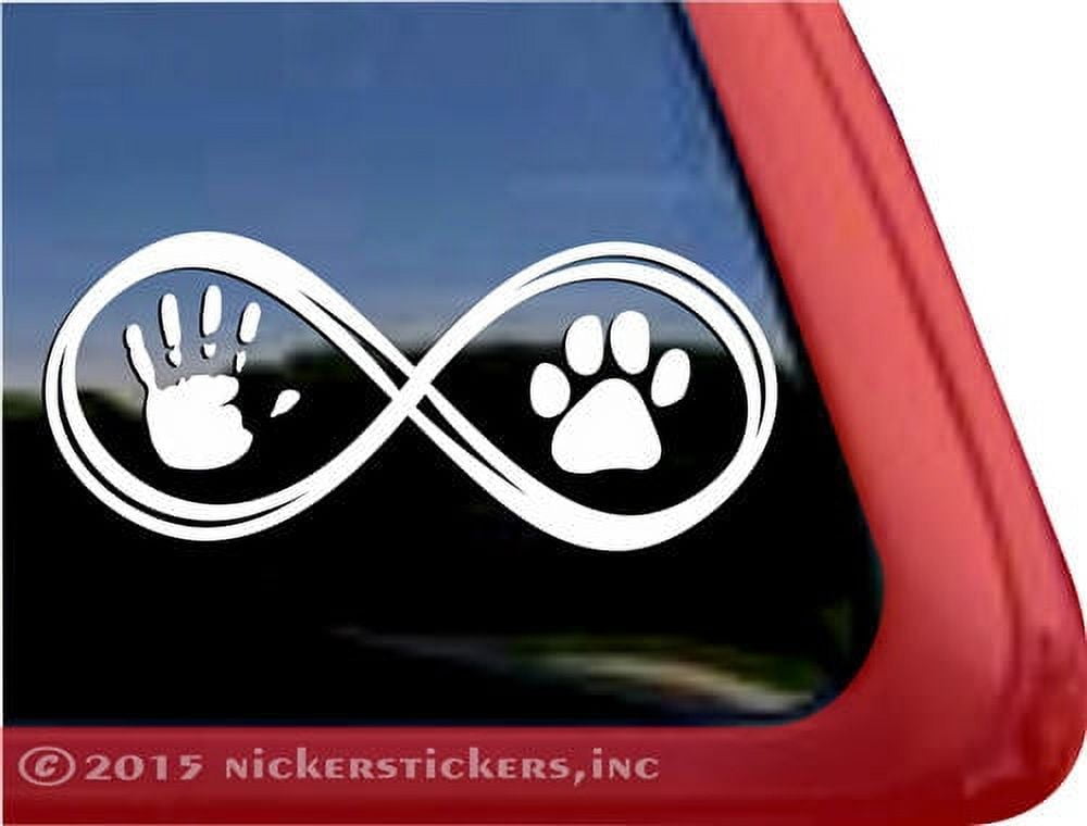 Infinity Dog Paw Hand Print | High Quality Vinyl Dog Window Decal ...