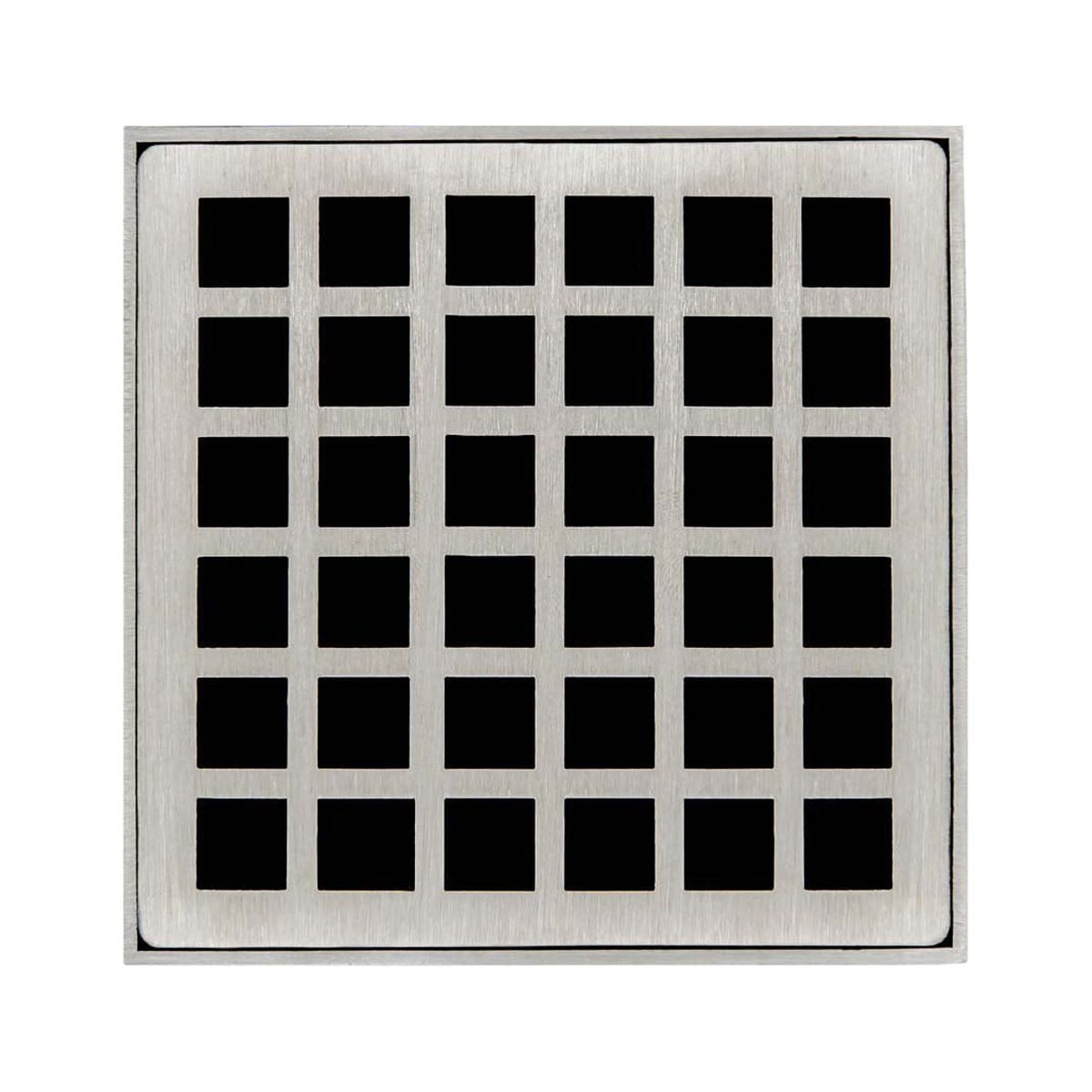 Infinity Drain 4" x 4" QS 4 SS Center Drain Decorative Cover: Satin ...
