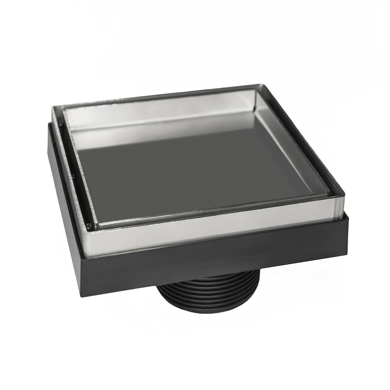 Infinity Drain 5" x 5" TD 15-2P SS Center Drain Kit: Satin Stainless ...