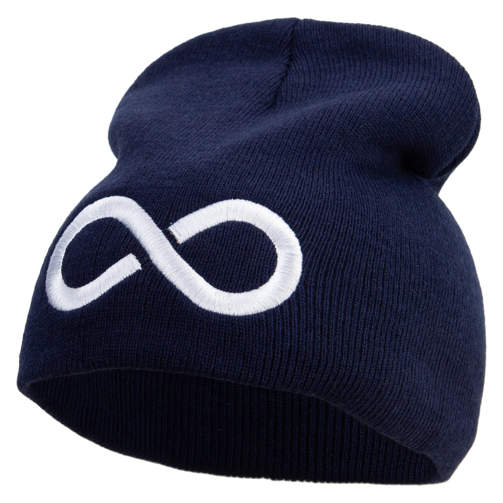 Infinity Embroidered 8 inch Acrylic Short beanie - Navy OSFM - Walmart.com