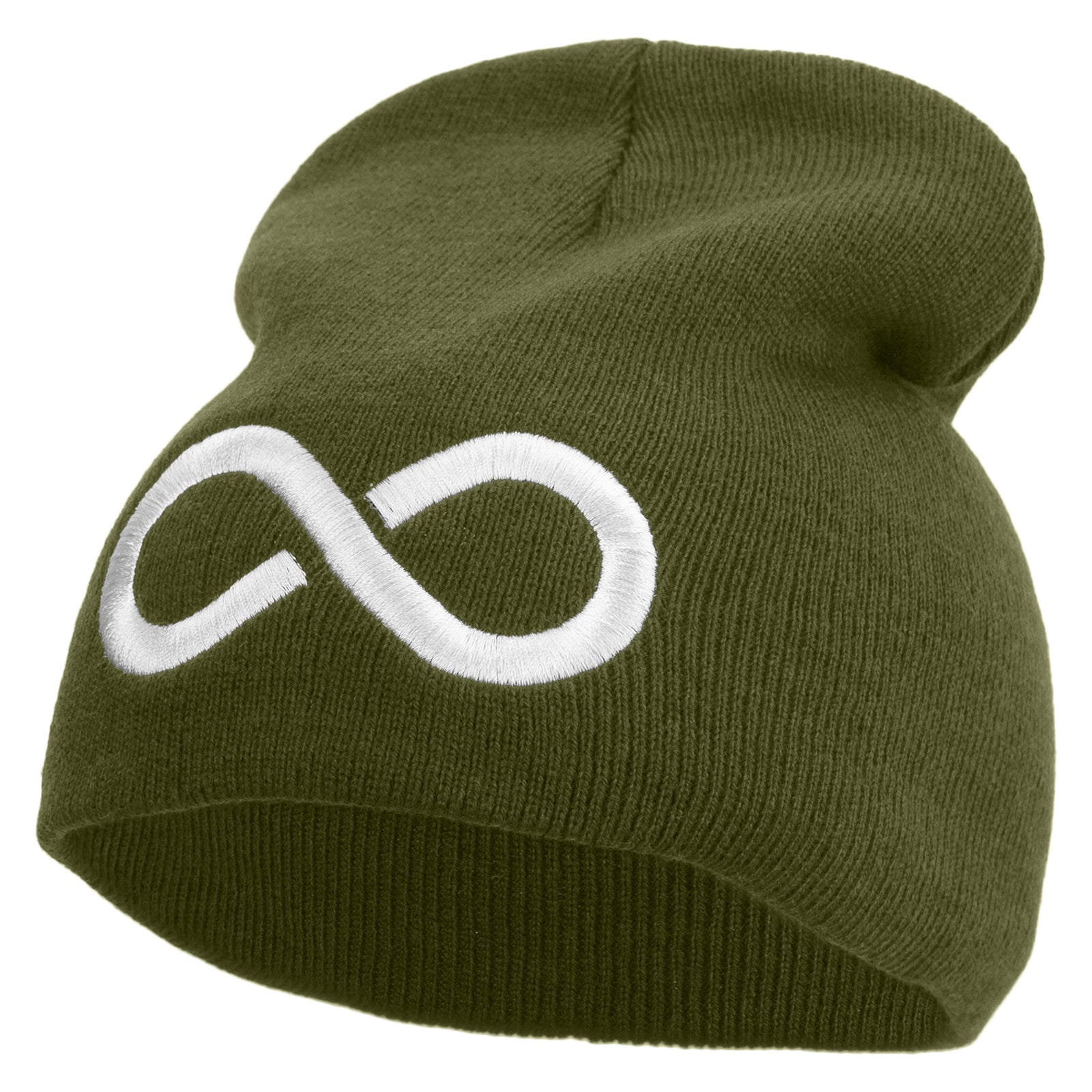 Infinity Embroidered 8 inch Acrylic Short beanie - Olive OSFM - Walmart.com